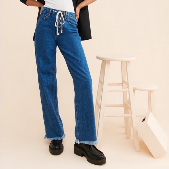 Urban Outfitters | Jeans | Nwot Hidden Jeans Dark Wash Drawstring Jeans ...